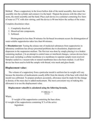 OVERVIEW OF SUPPOSITORIES AND PESSARIES in pharmaceutics | PDF