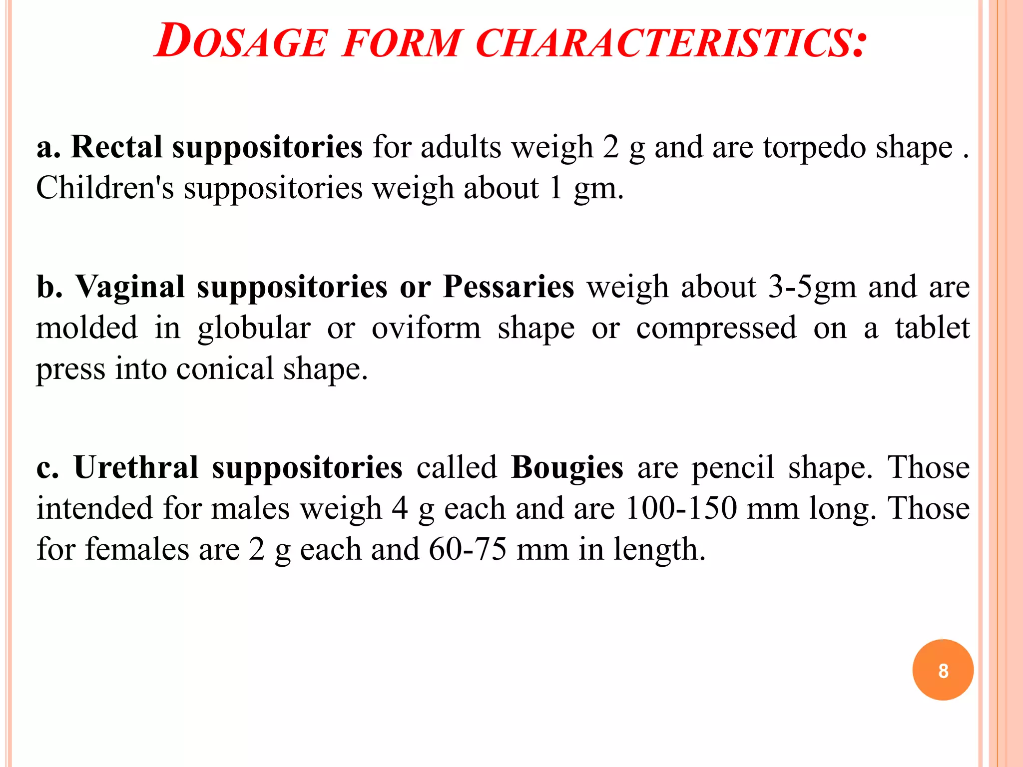 Suppositories and pessaries | PPTX