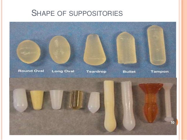 Suppositories and pessaries