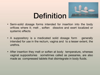 Suppository and pessries | PDF