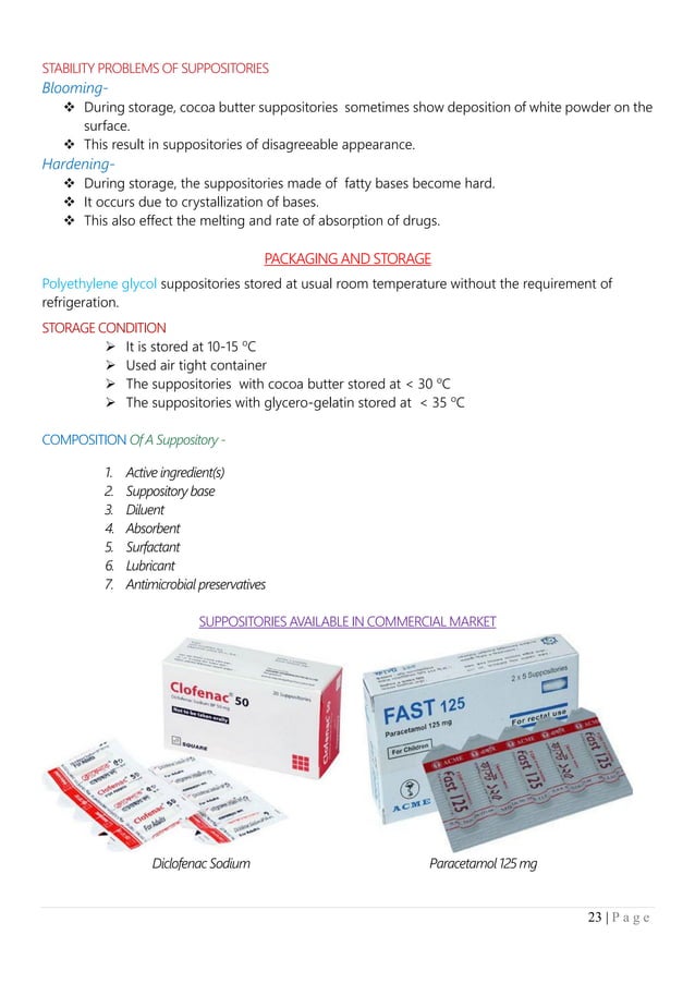 Suppository - Types & Formulation | PDF