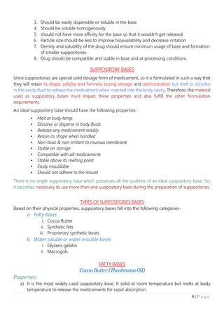 Suppository - Types & Formulation | PDF