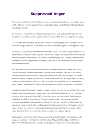 Suppressed anger | PDF