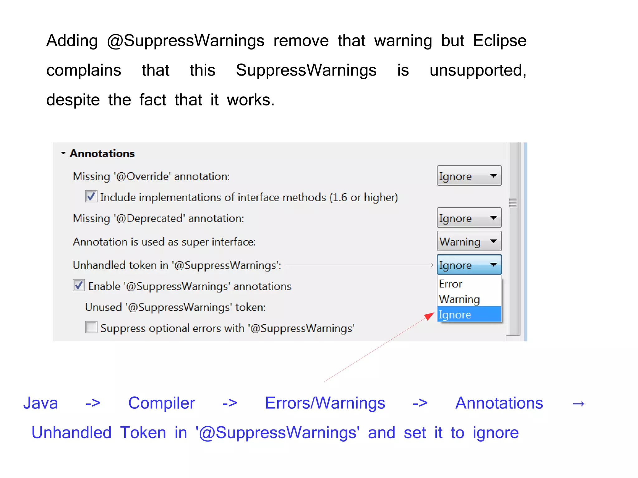 Suppressing warnings | PPT