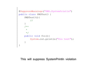 Suppressing warnings | PPT