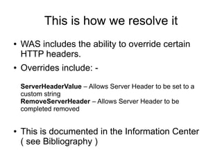 Suppressing http headers from web sphere application server | PDF