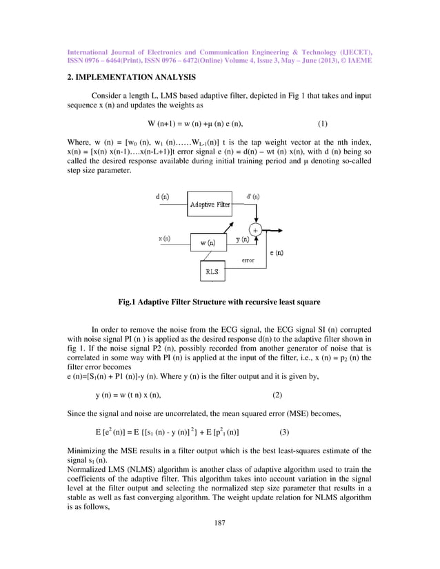 Suppression Of Power Line Interference Correction Of Baselinewanders