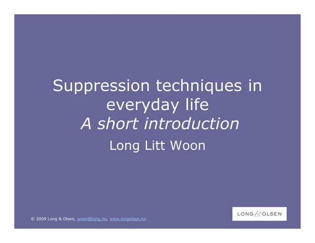 Suppression Techniques | PPT