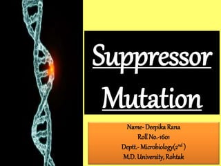 Suppressor mutation | PPTX