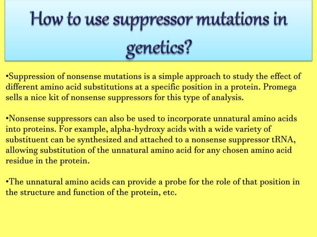 Suppressor mutation | PPTX