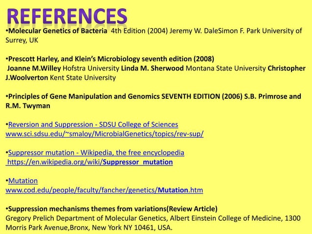 Suppressor mutation | PPTX