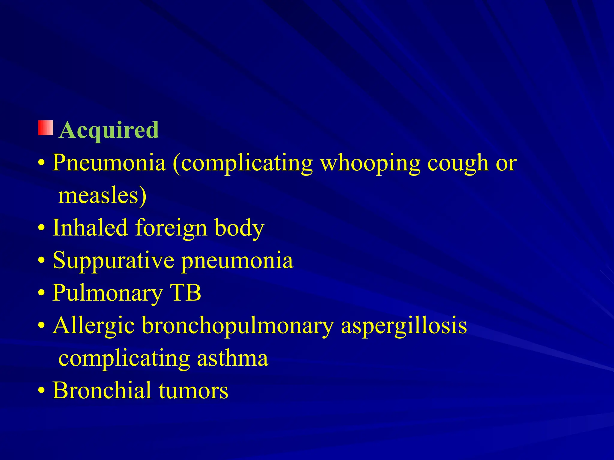 suppurative lung diseases.Group of diseases characterized clinically by ...