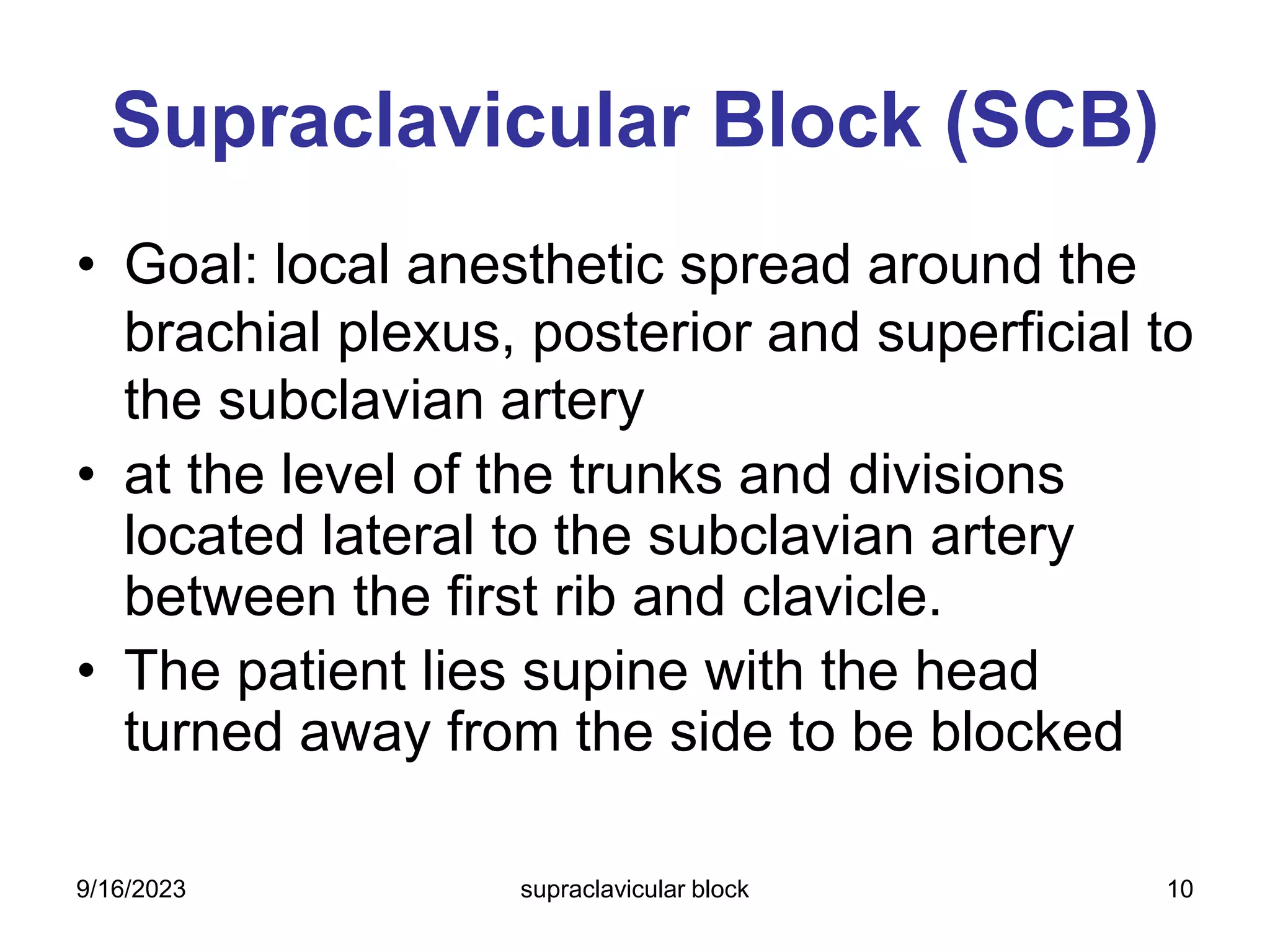 supra clavicular block.ppt