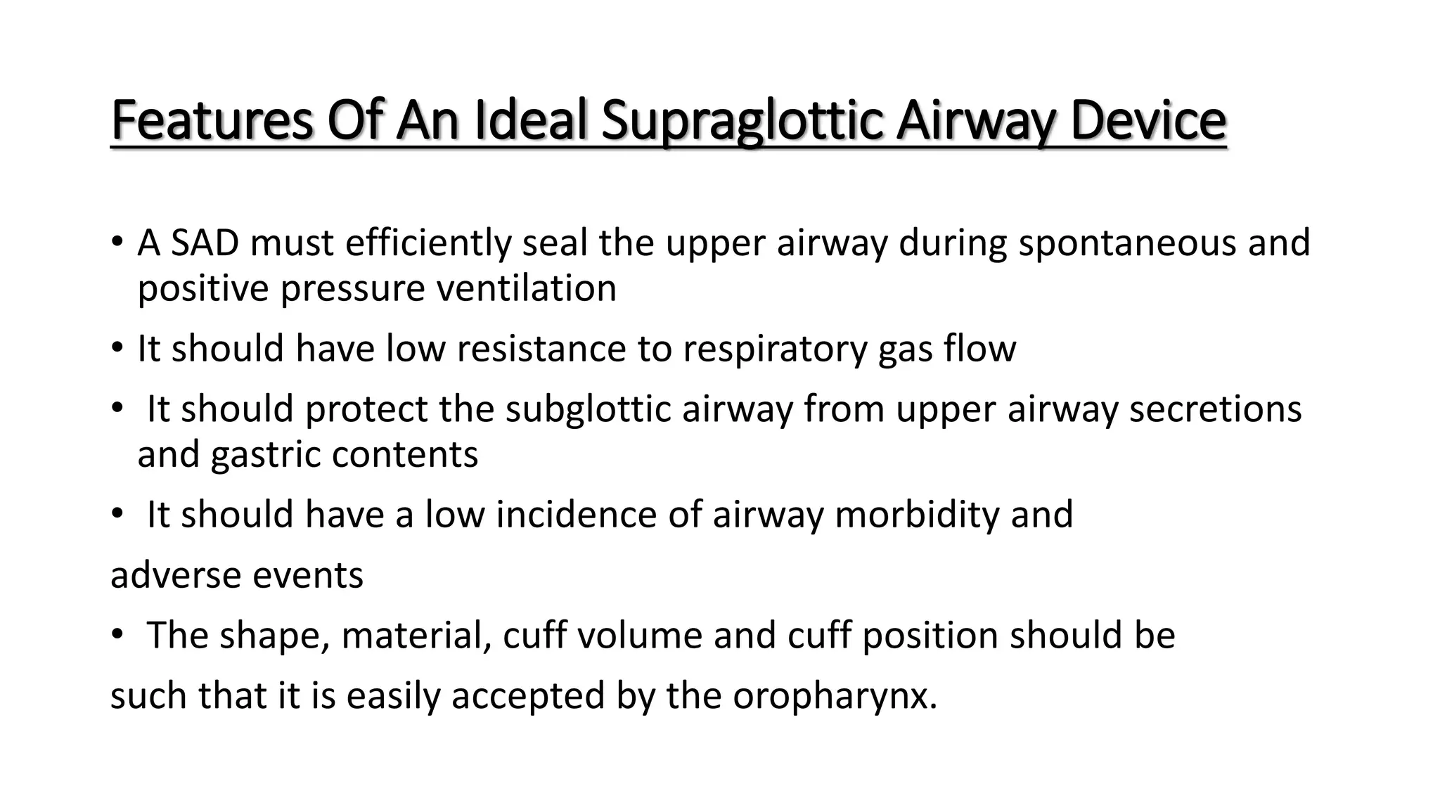 Supraglottic airway devices | PPTX