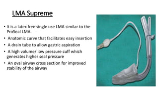 Supraglottic airway devices | PPTX