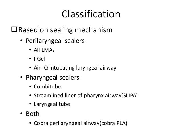 Supraglottic airways
