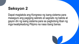 mga proseso at pangangailangan sa pagboto | PPTX