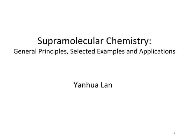 Supramolecular chemistry | PDF