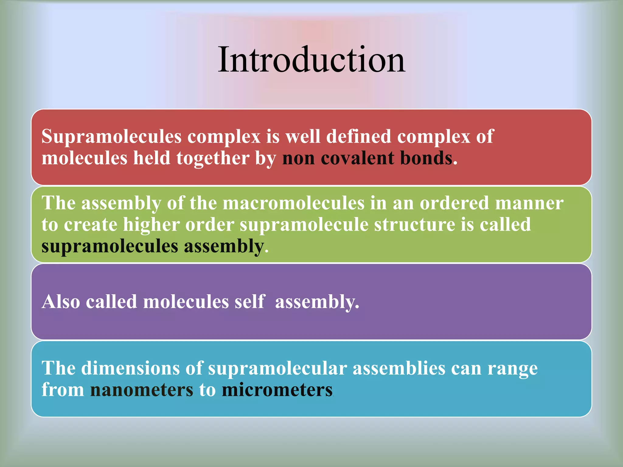 Supramolecules assembly by kk sahu | PPTX | Chemistry | Science