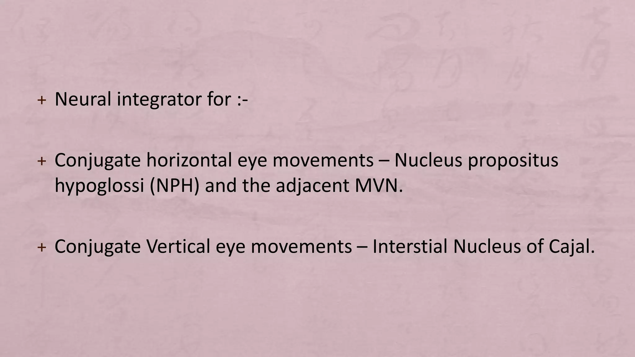 Supranuclear control of eye movements | PPTX