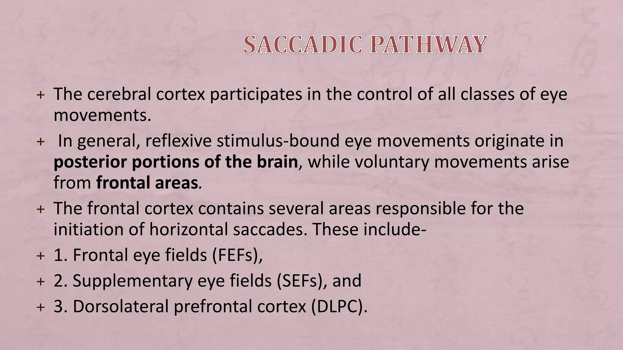 Supranuclear control of eye movements | PPTX