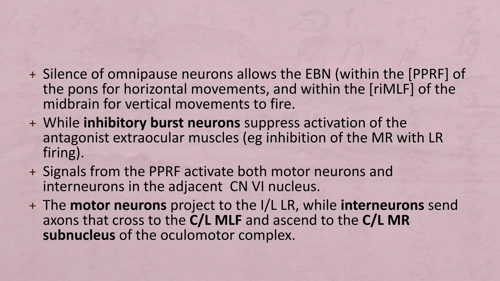 Supranuclear control of eye movements | PPTX