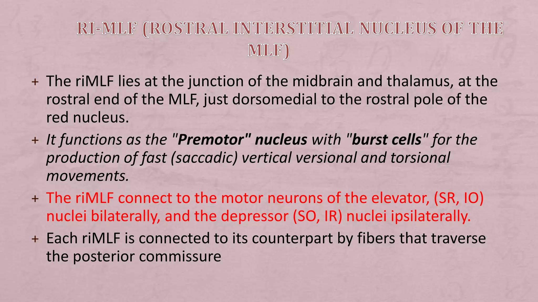 Supranuclear control of eye movements | PPTX