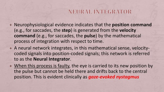Supranuclear control of eye movements | PPTX