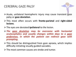 Supranuclear control of gaze | PPTX