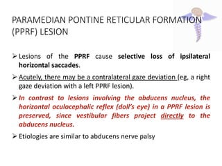 Supranuclear control of gaze | PPT