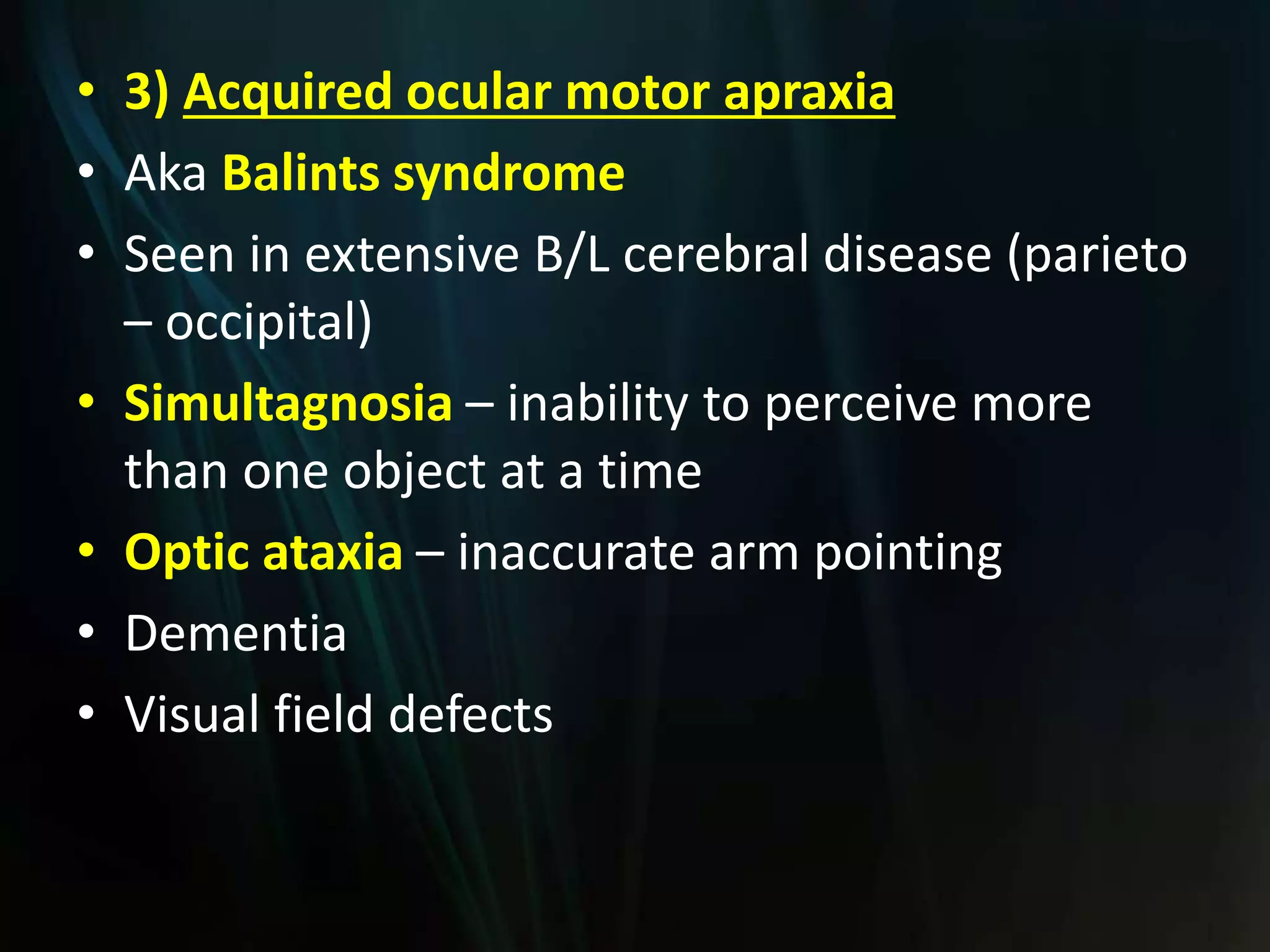 Supranuclear disorders of ocular motility | PPTX