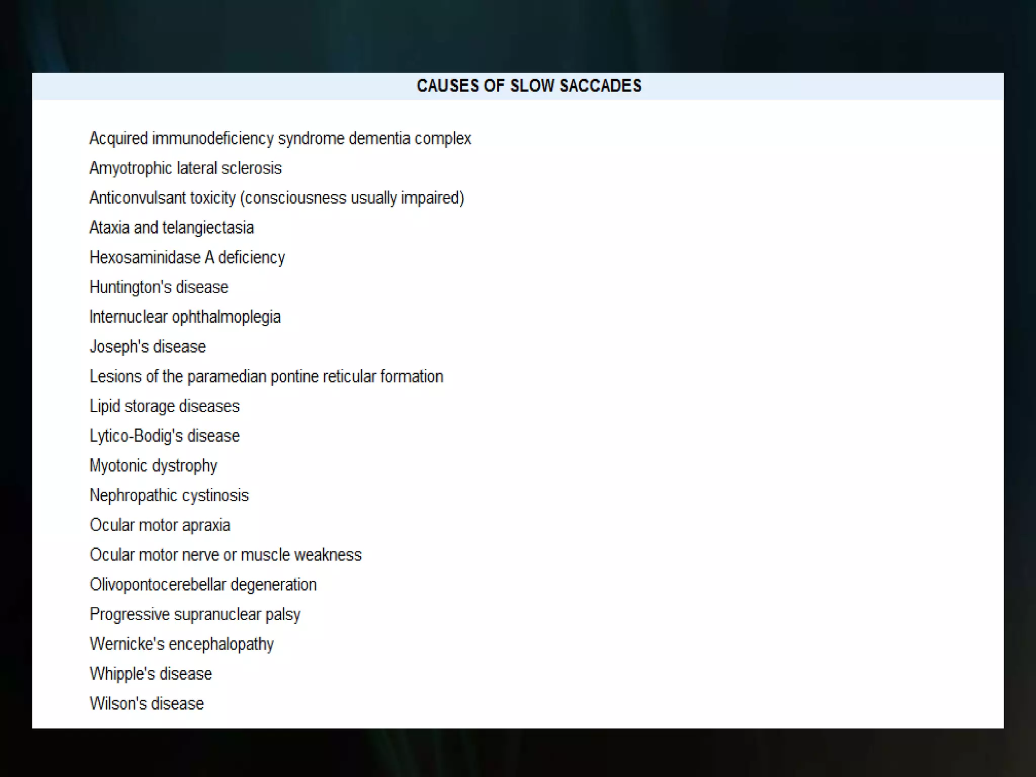 Supranuclear disorders of ocular motility | PPTX