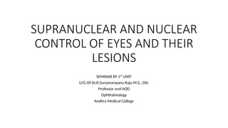 Supranuclear control of eye movements in ophthalmology | PPTX