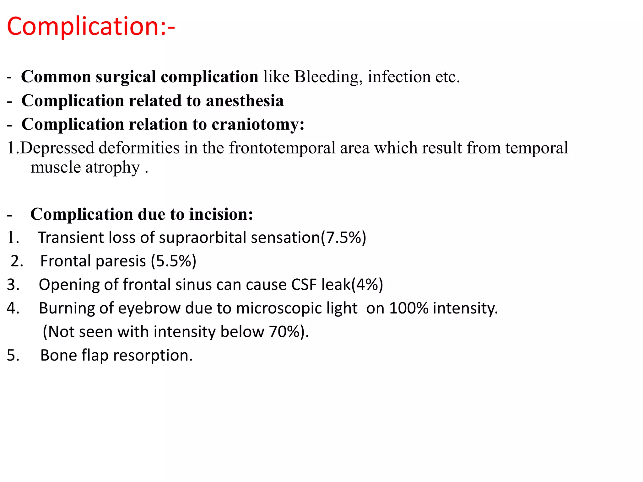 Supraorbital craniotomy. | PPTX