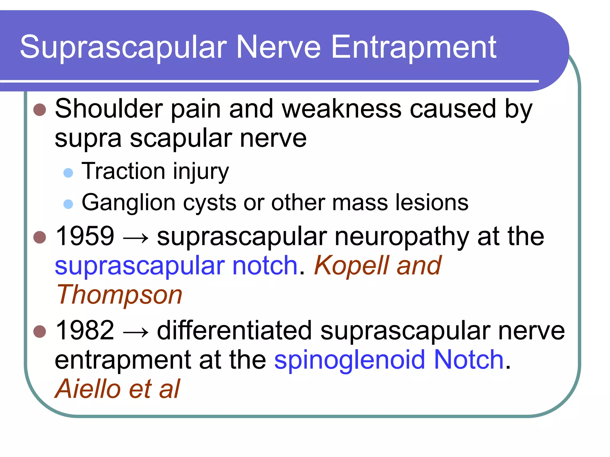 Suprascapular nerve entrapment | PPT