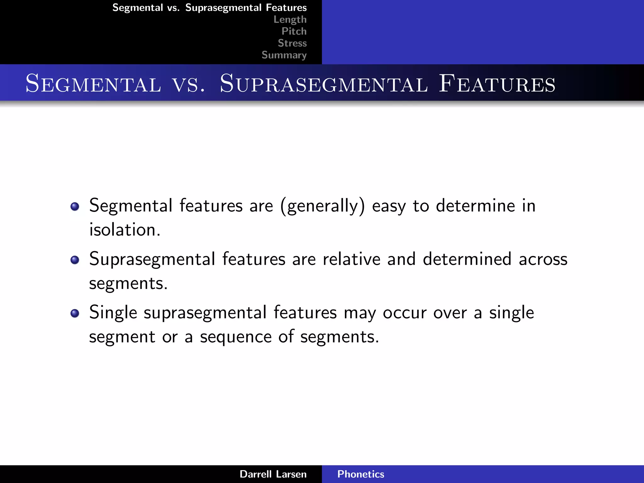 Suprasegmantal features | PDF