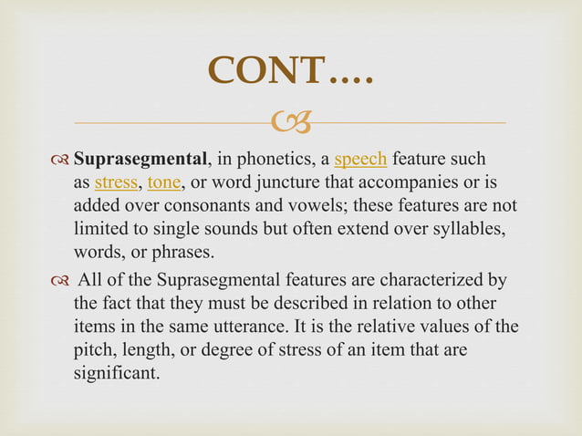 Suprasegmental aspects of speech | PPTX