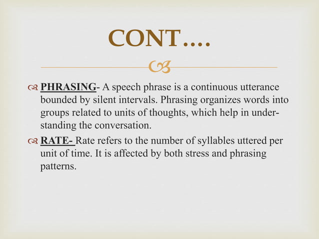 Suprasegmental aspects of speech | PPT