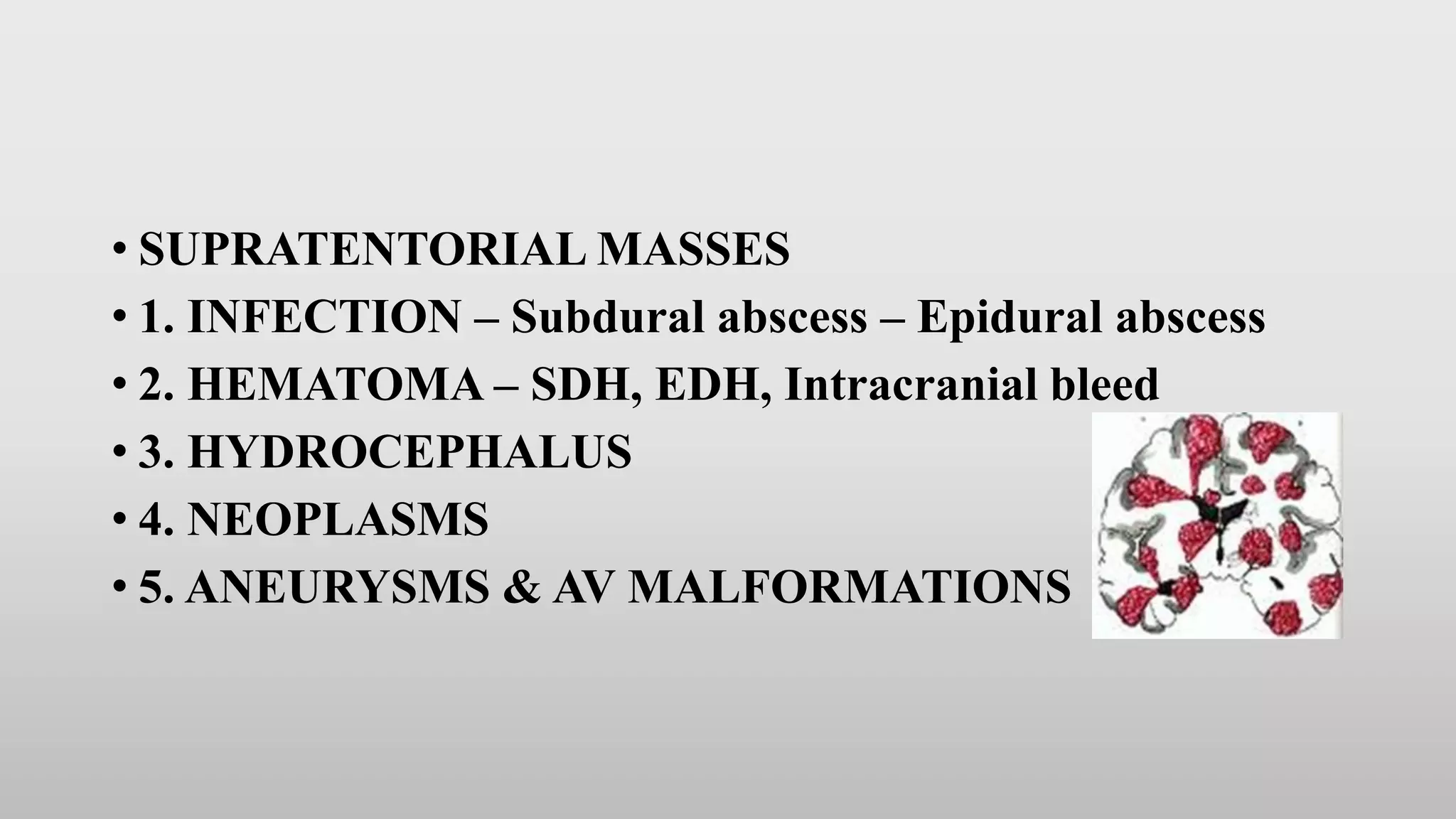 Supratentorial masses excision -anaesthetic implication | PPTX