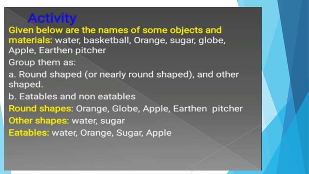 sorting materials into groups class 6 ppt | PPTX