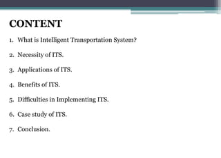 Intellegent Transportation System with Case Study | PPTX