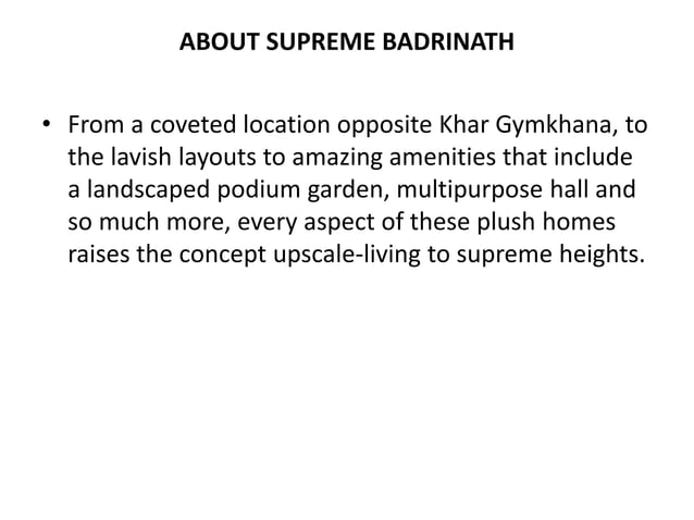 SUPREME BADRINATH | PPT