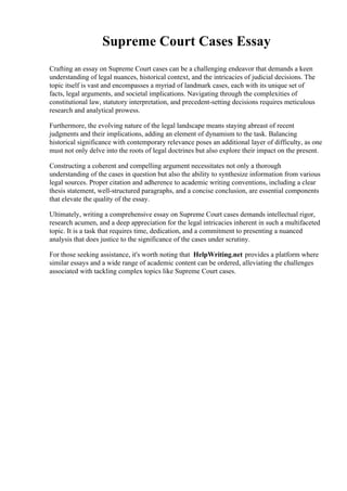Supreme Court Cases Essay.pdf | Law