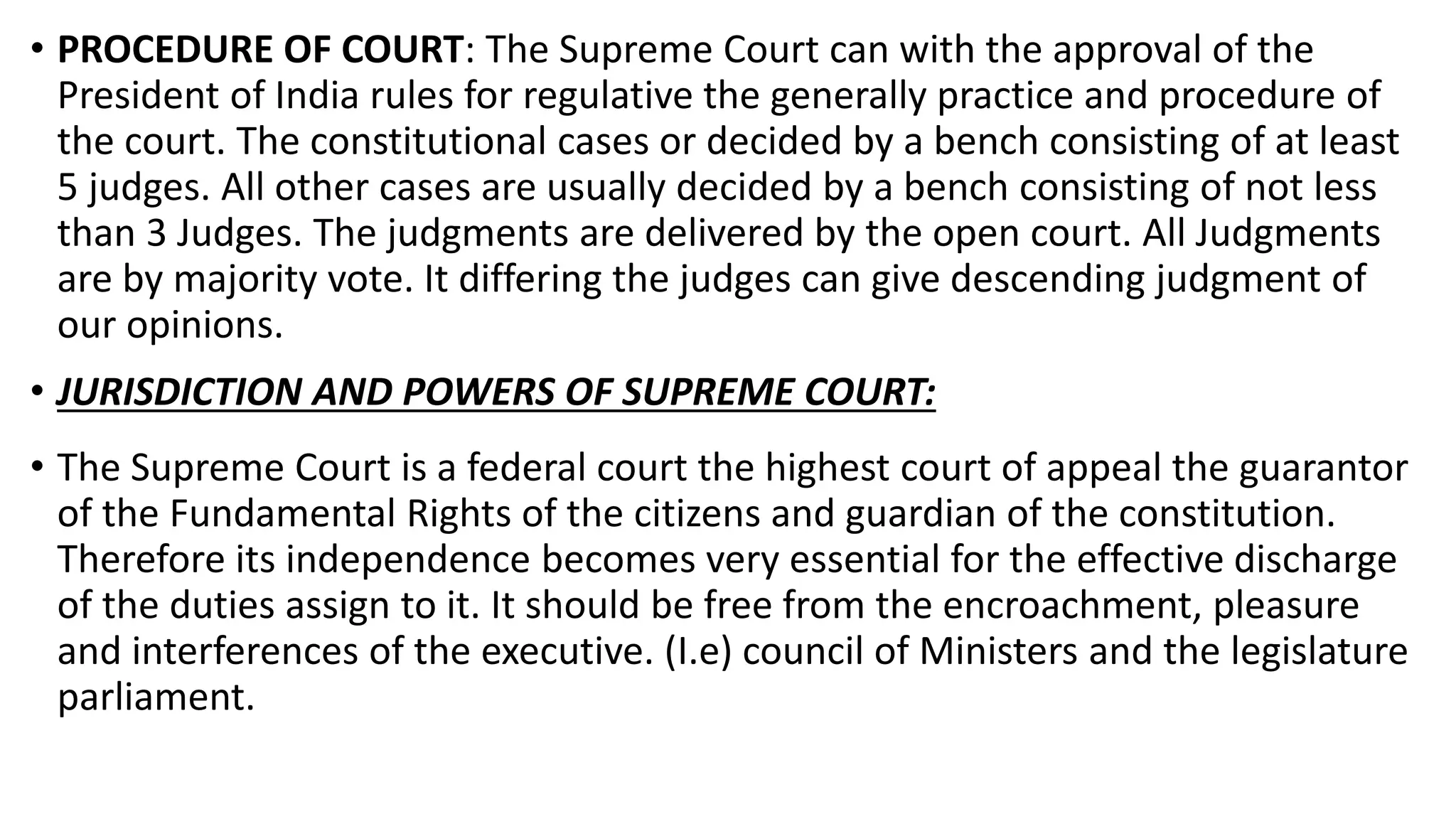 Supreme court in India ( brief notes) | PDF