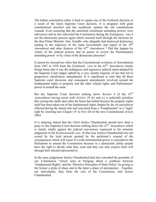 Supreme courts volte face on Constitutional Amendmendt | PDF