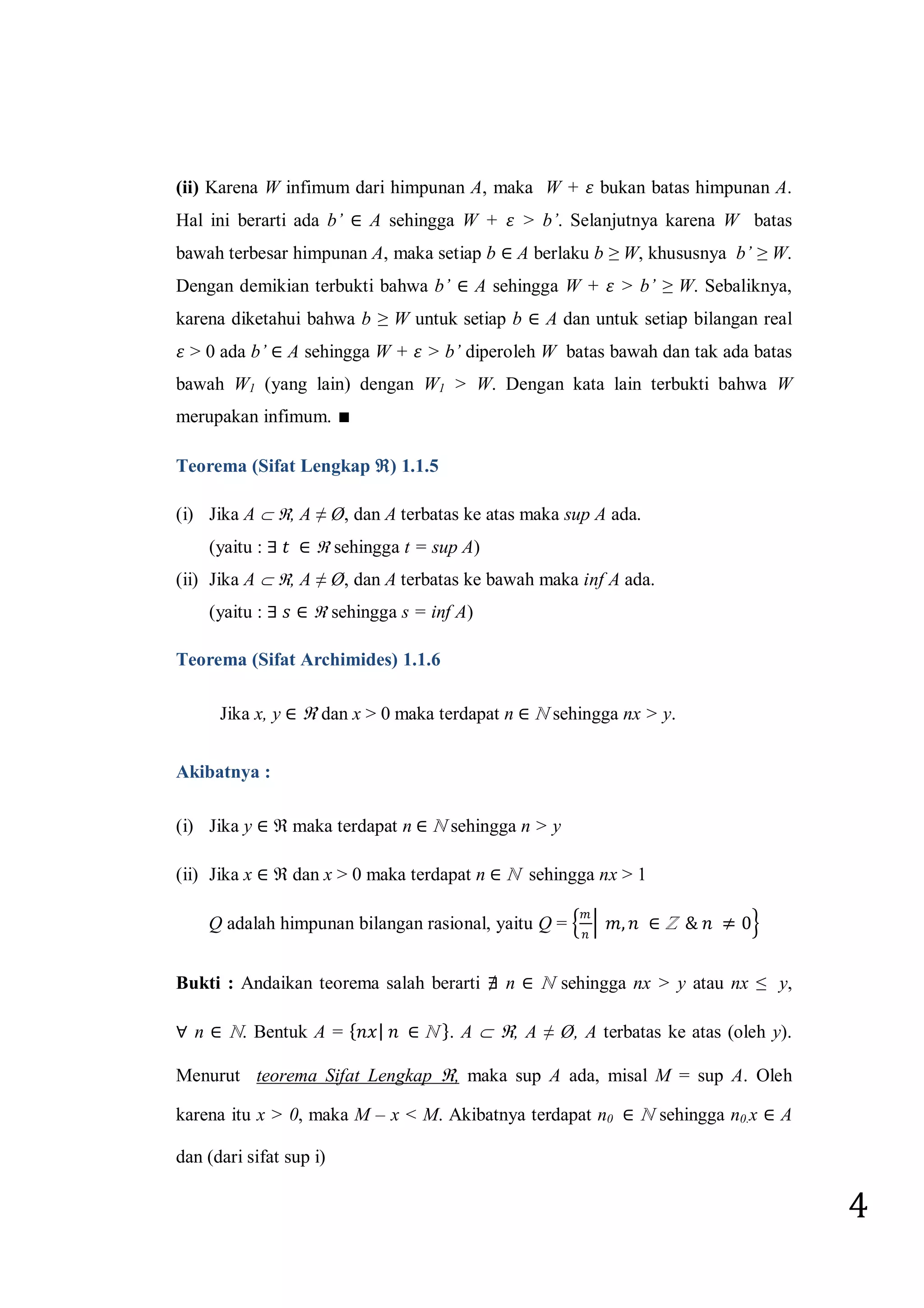 Supremum dan infimum | PDF