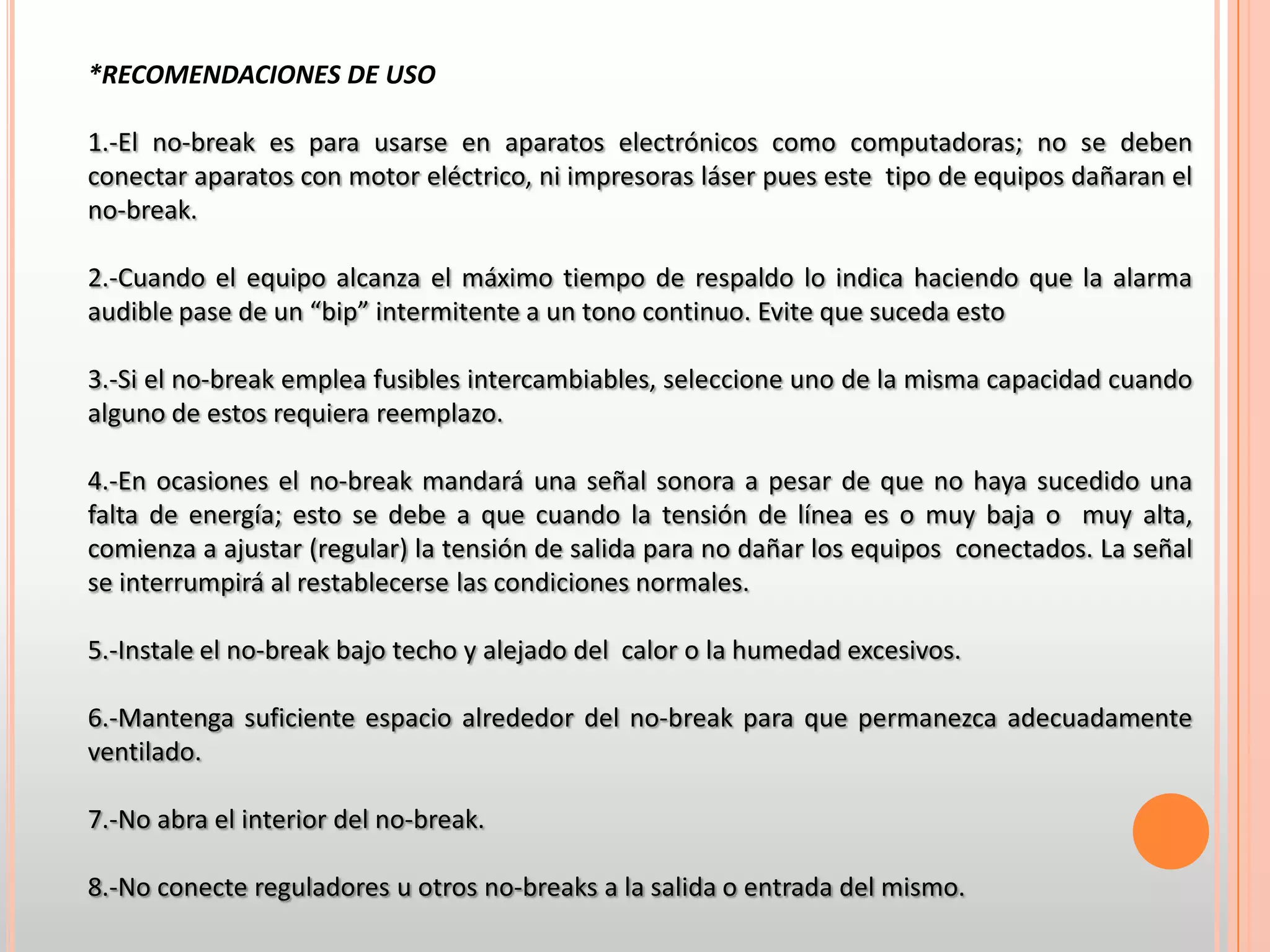 Supresor de pico, no break y regulador | PPTX