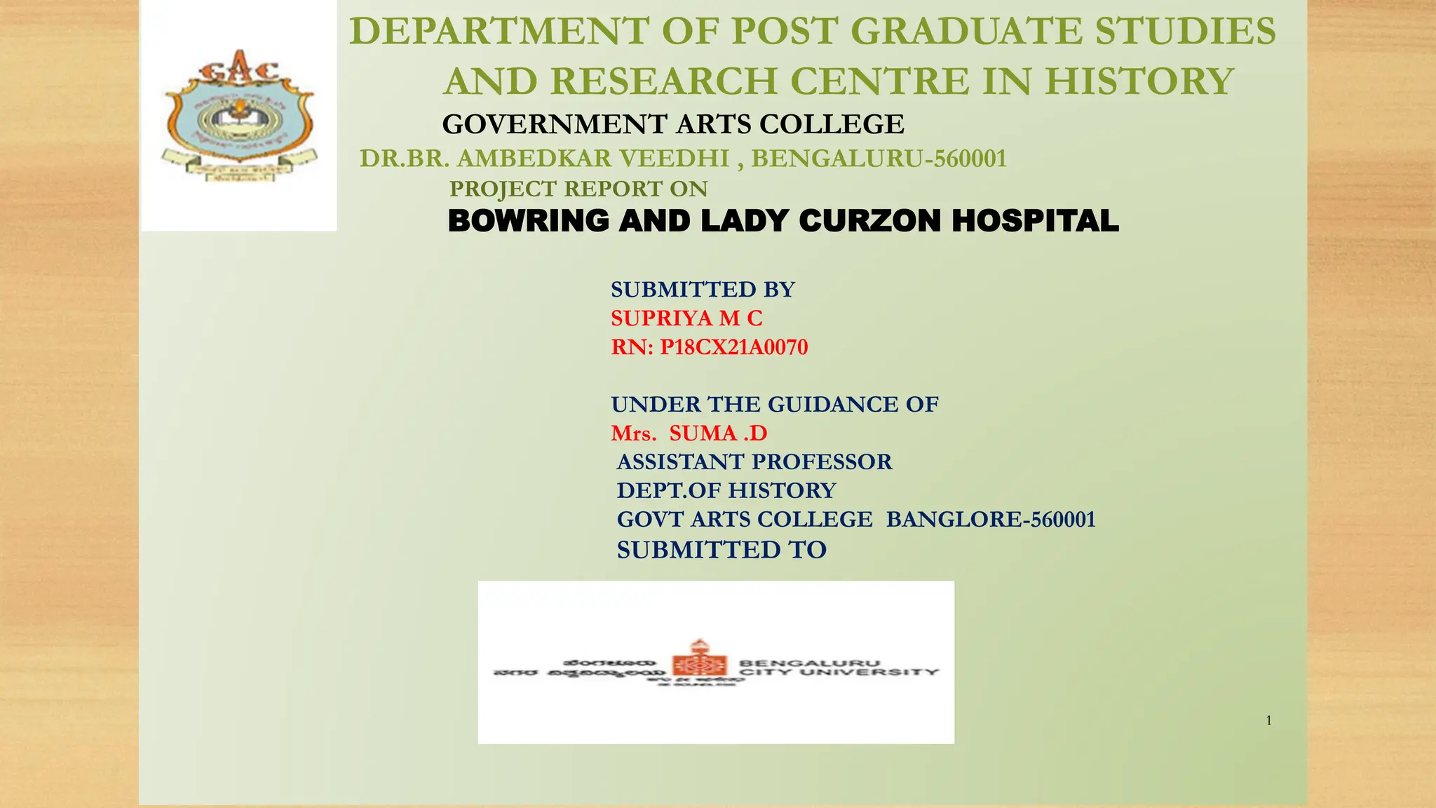 Bowring and Lady Curzon Hospital | PDF