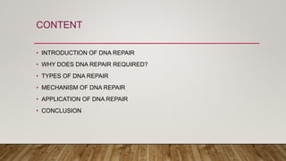 DNA REPAIR PPT IN SHORT UNDER 15 PAGES | PPTX
