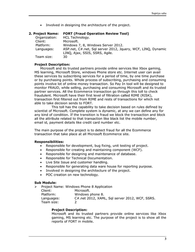 Supriya Saha Resume | DOC
